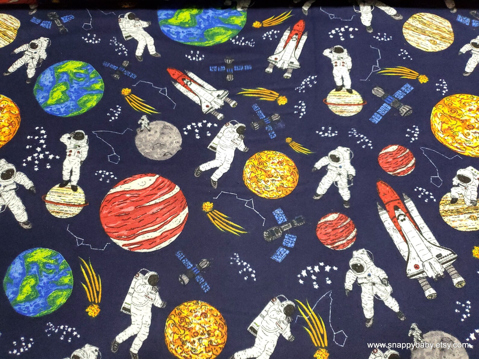Flannel Fabric Astro Mission by the Yard 100% Cotton - Etsy