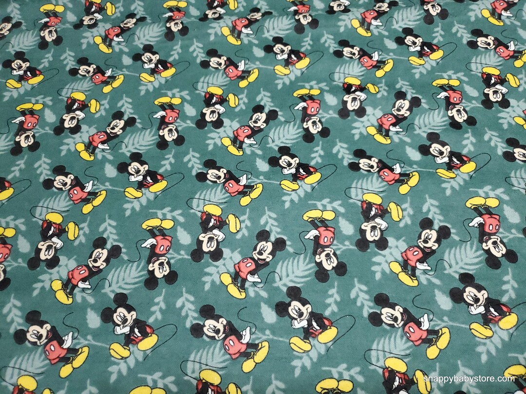 Flannel Fabric - Mickey Mouse Loves Fall - by the Yard - 100% Cotton ...