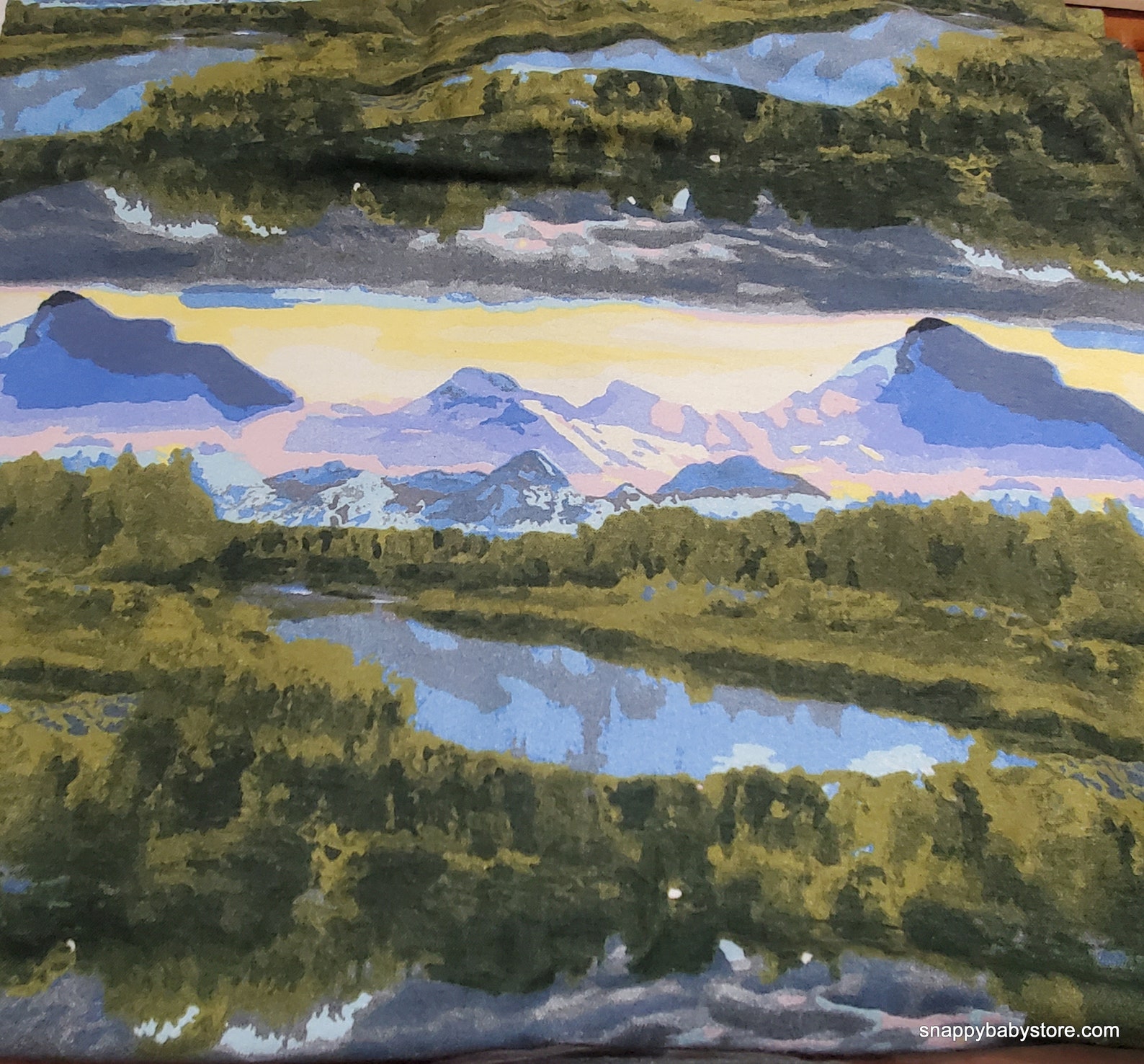 Flannel Fabric Watercolor Mountain View by the Yard 100% - Etsy