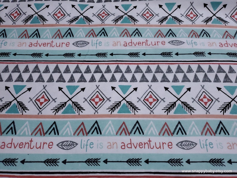 Flannel Fabric - Arrows of Adventure Stripe - by the Yard - 100% Cotton ...