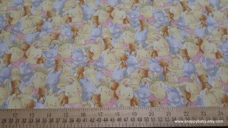 Premium Flannel Fabric Packed Bunny and Bear Premium Flannel - Etsy