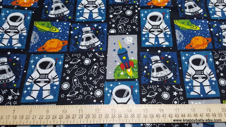 Flannel Fabric Astronaut Patchwork By the yard 100% | Etsy
