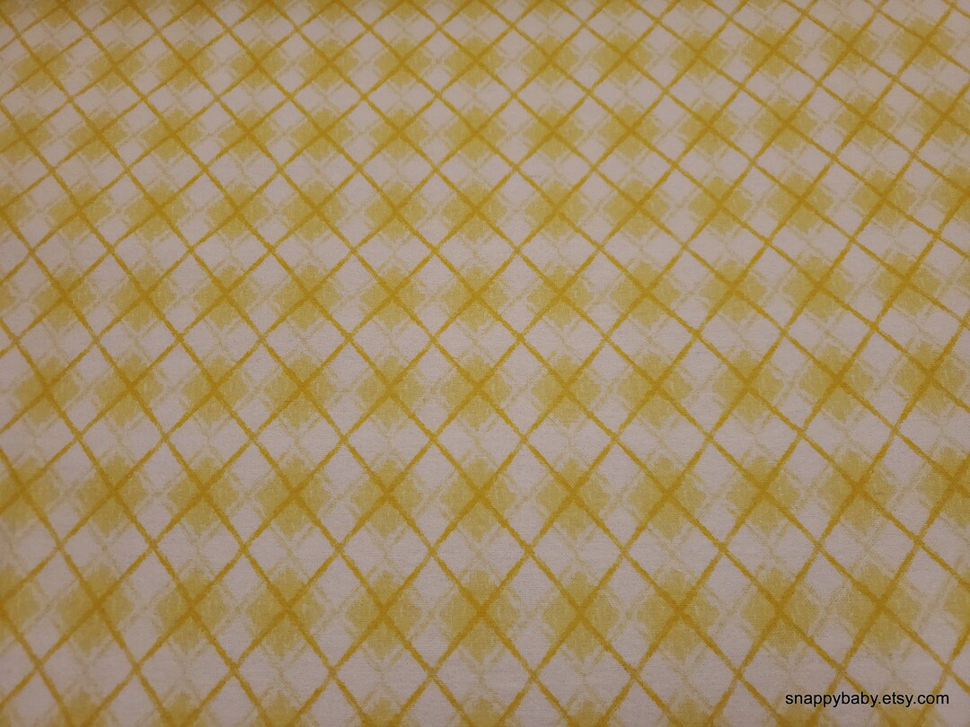 Flannel Fabric - Yellow Argyle - by the Yard - 100% Cotton Flannel - Etsy