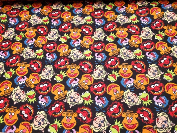 Flannel Fabric Muppets on Black by the Yard 100% Cotton - Etsy