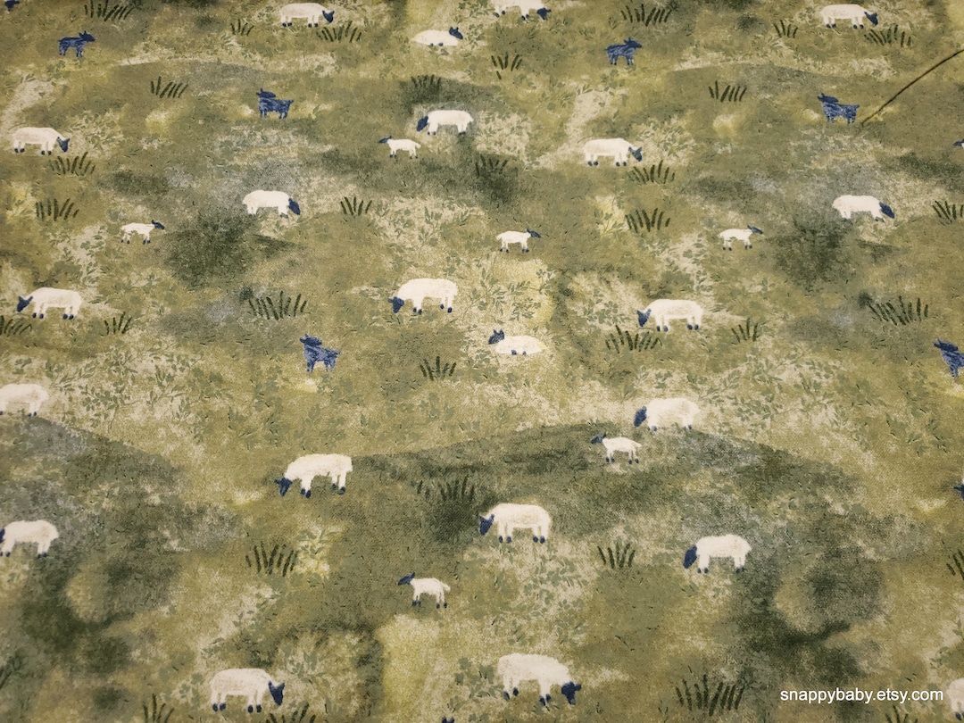 Flannel Fabric - Farmstead Sheep - by the Yard - 100% Cotton Flannel - Etsy