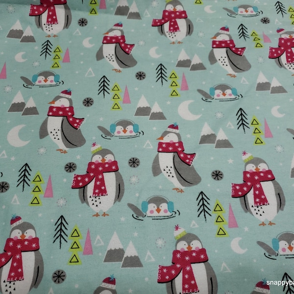 Penguin Fabric - Etsy