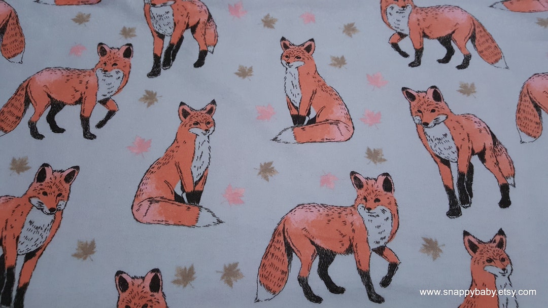 Flannel Fabric - Sophisticated Fox - by the Yard - 100% Cotton Flannel ...