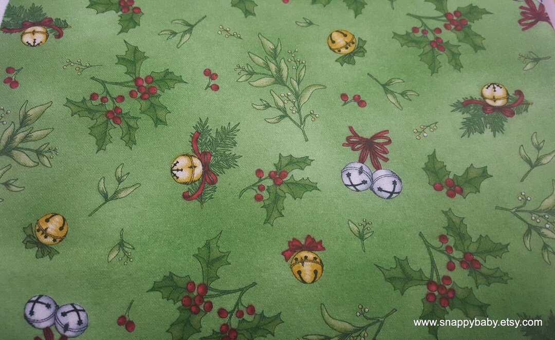Christmas Premium Flannel Fabric Christmas Joys Mistletoe - Etsy