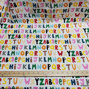 Flannel Fabric - Alphabet Letters in Line - by the Yard - 100% Cotton ...