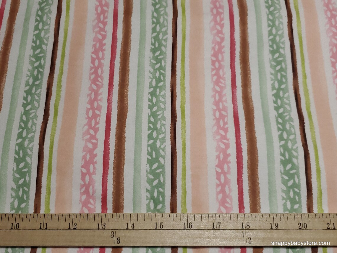Flannel Fabric Spring Sweet Stripes by the Yard 100% | Etsy