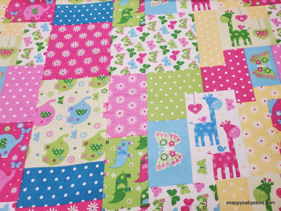 Flannel Fabric - Baby Patch Pastel Multi - by the Yard - 100% Cotton ...