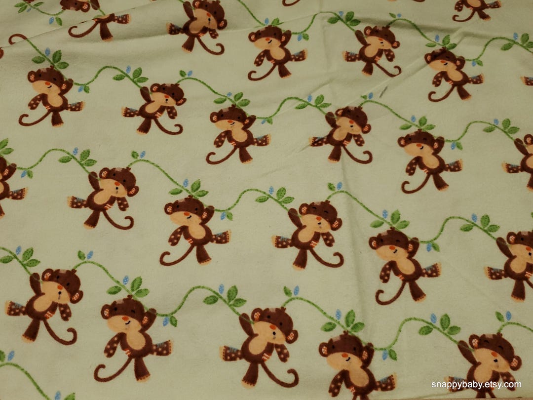 Flannel Fabric - Monkeys on Vines - by the Yard - 100% Cotton Flannel ...