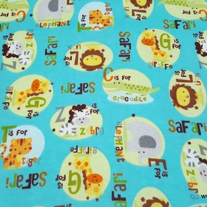 Flannel Fabric - Safari Alphabet - by the Yard - 100% Cotton Flannel - Etsy