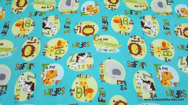 Flannel Fabric - Safari Alphabet - by the Yard - 100% Cotton Flannel - Etsy