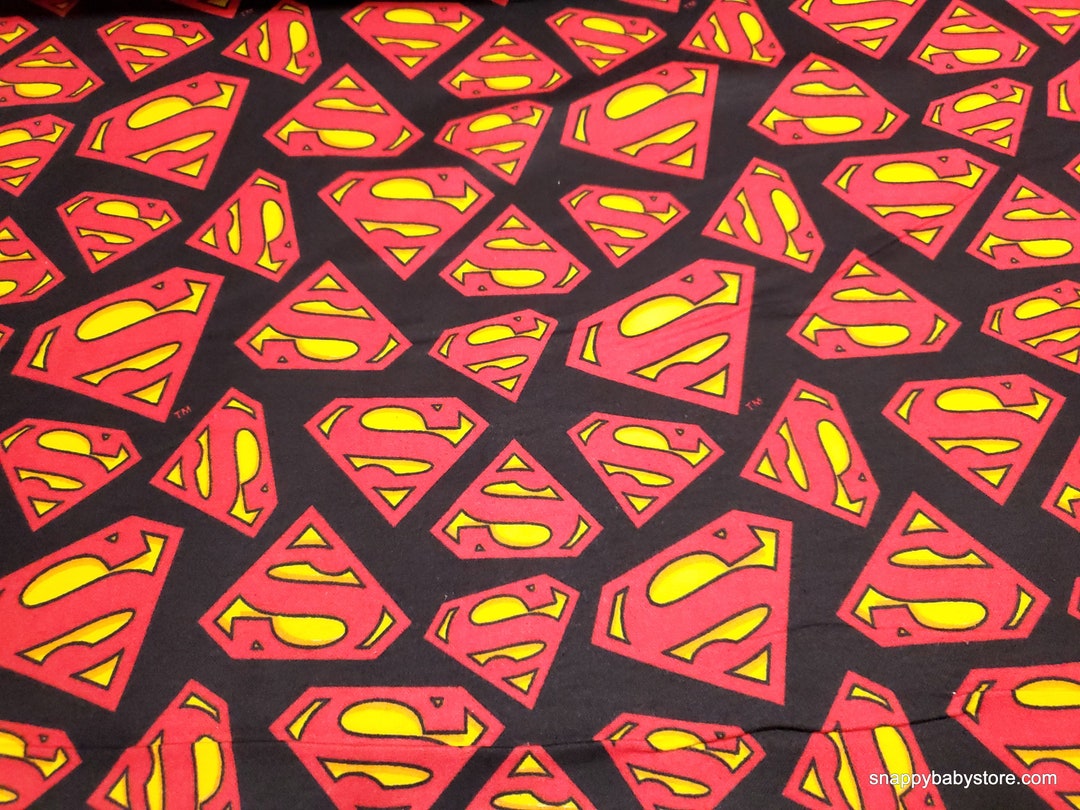 Character Flannel Fabric - Superman Logo - by the Yard - 100% Cotton ...