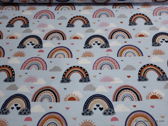 Flannel Fabric Rainbow Showers Main by the Yard 100% | Etsy