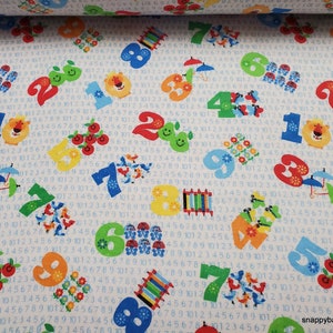 Flannel Fabric - Numbers on Numbers - by the Yard - 100% Cotton Flannel ...