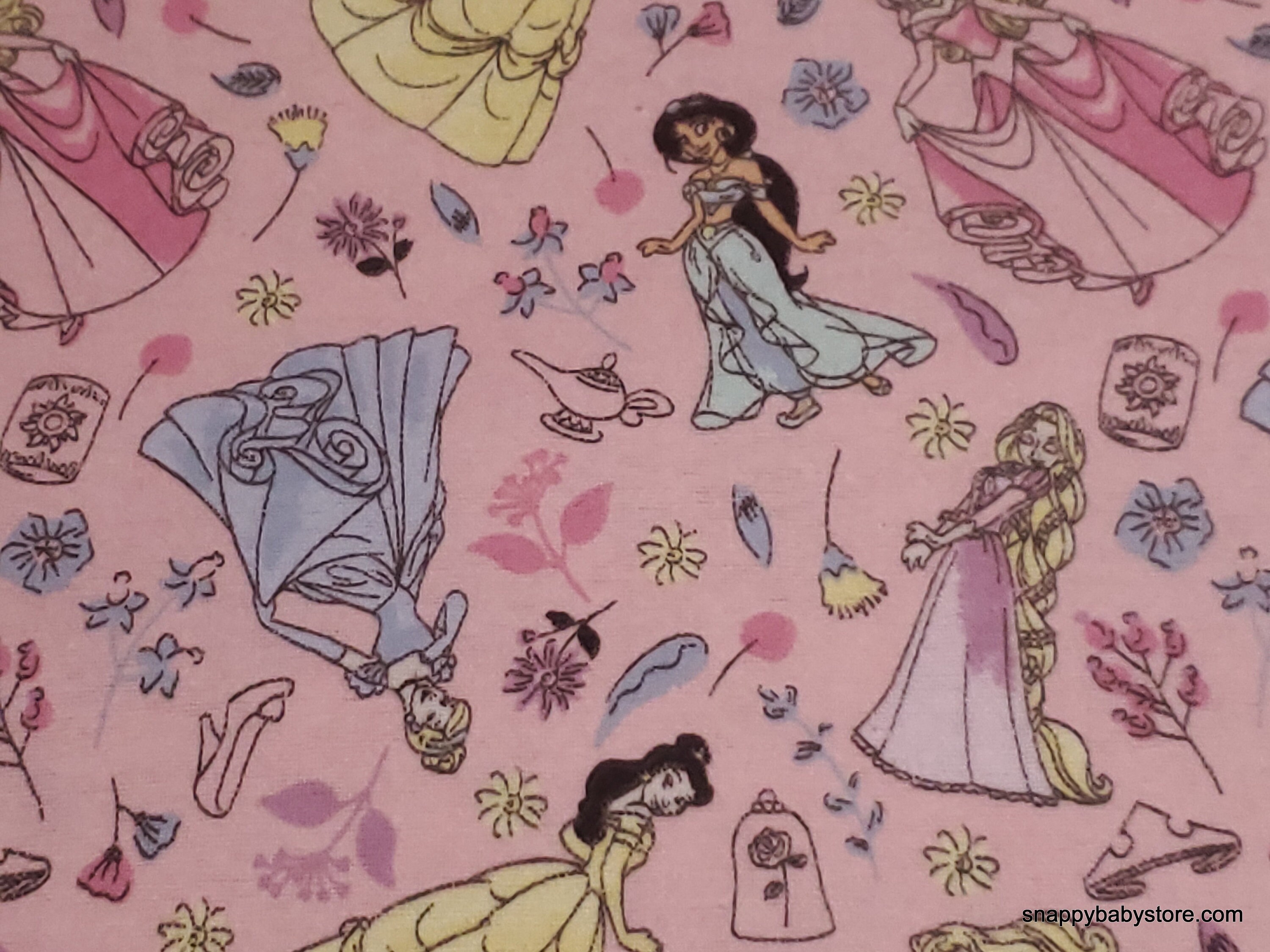 Character Flannel Fabric Disney Princess Pink By the yard - Etsy España