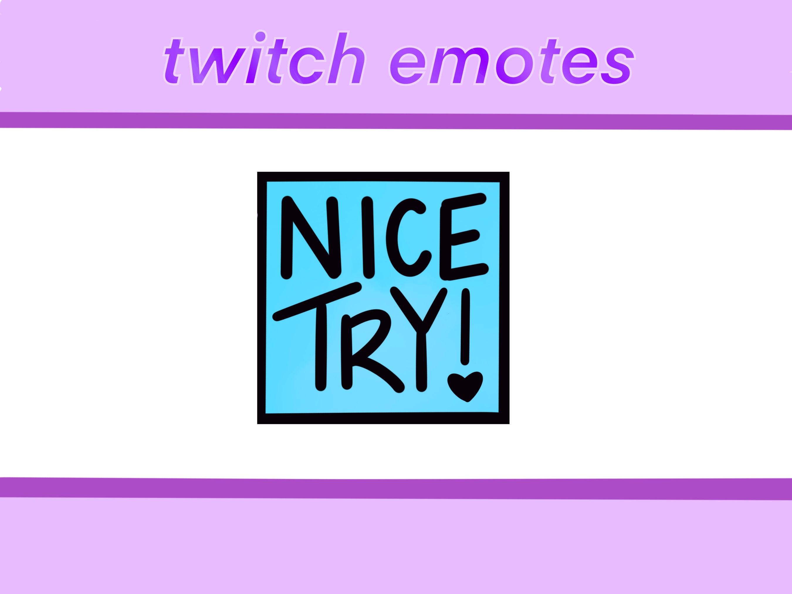 Nice Try Twitch Emote Discord Pastel Baby Blue Cyan Nt - Etsy