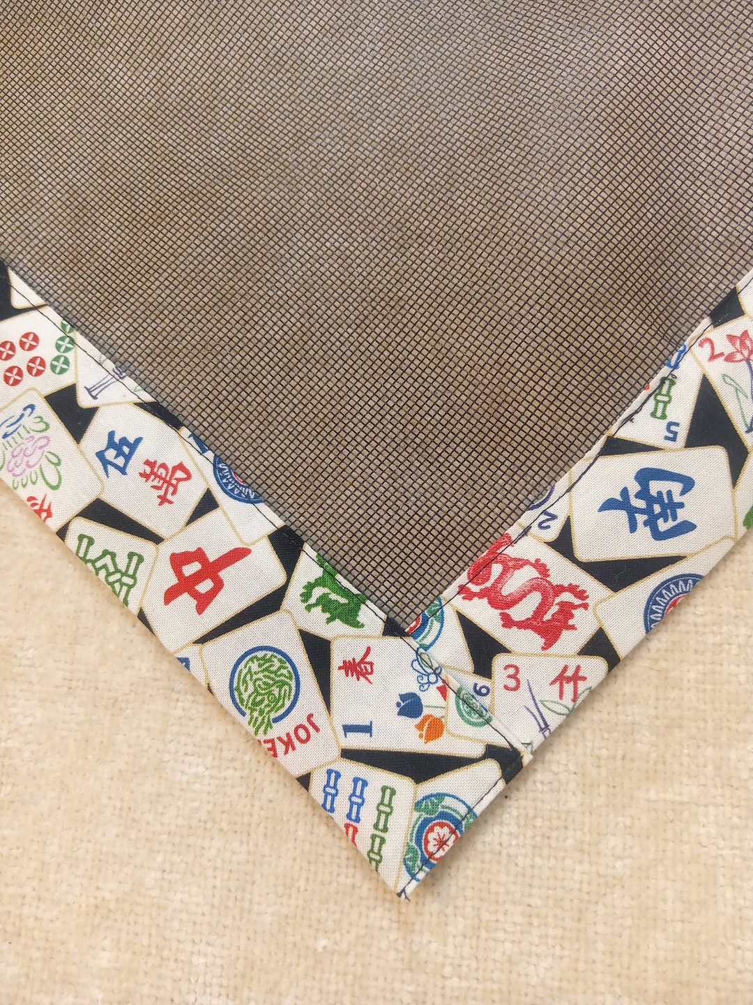 Mahjong Table Game Mat, Asian Inspired COTTON Prints With a 1.3" Wide ...