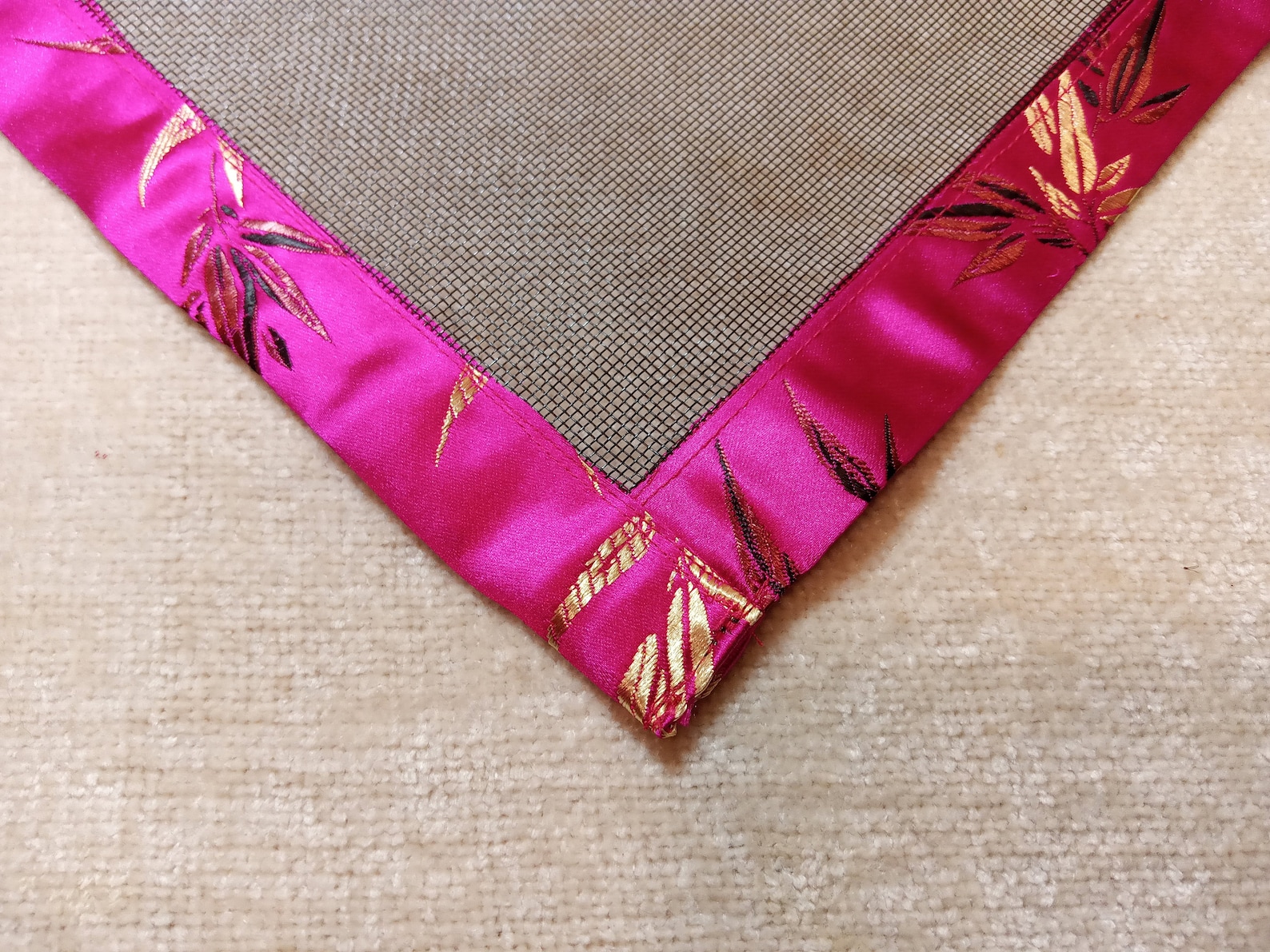 Mahjong Table Game Mat in Asian Dragon/phoenix, Bamboo Leaf Satin ...
