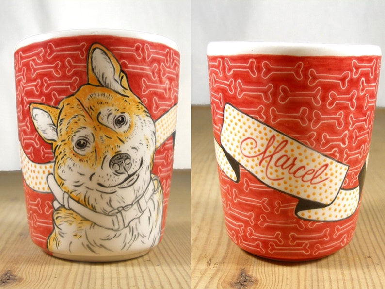 Personalised Pet Mug // Made to Order // Hand Drawn // Dog Mug // Cat ...