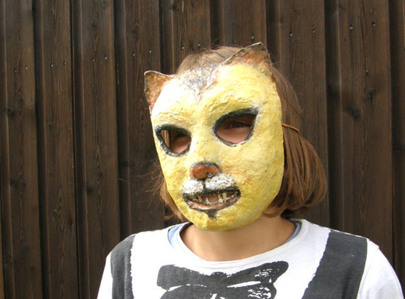 Paper Mache Mask Cat / Animal Mask / Carnival Mask - Etsy