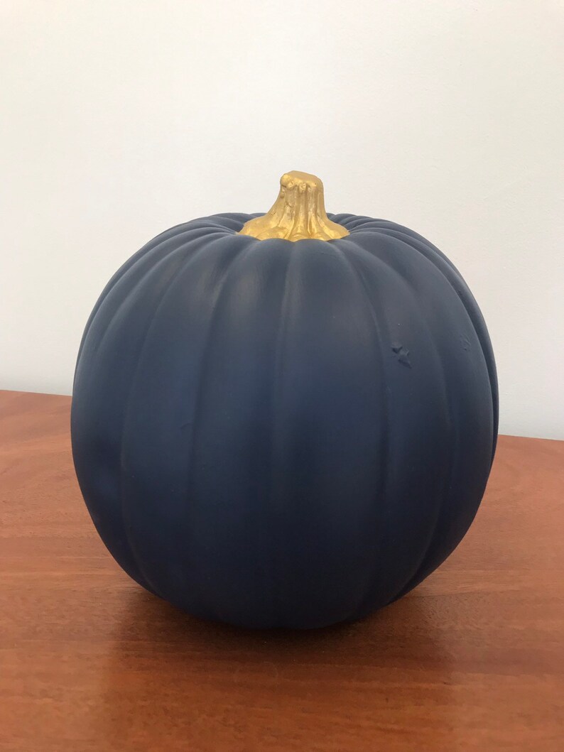 Medium Navy Blue Pumpkin Nautical Coastal Beach Halloween | Etsy