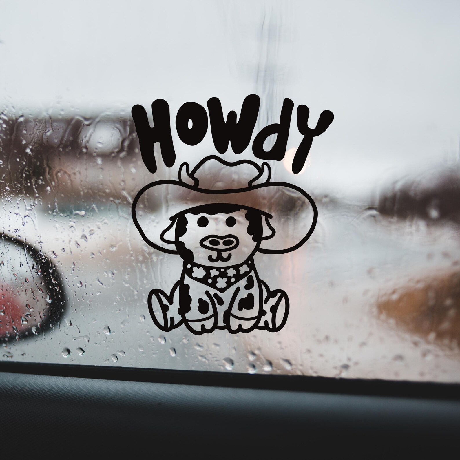 Howdy Cute Cow-boy Bumper Sticker Vinyl Car Decal - Etsy