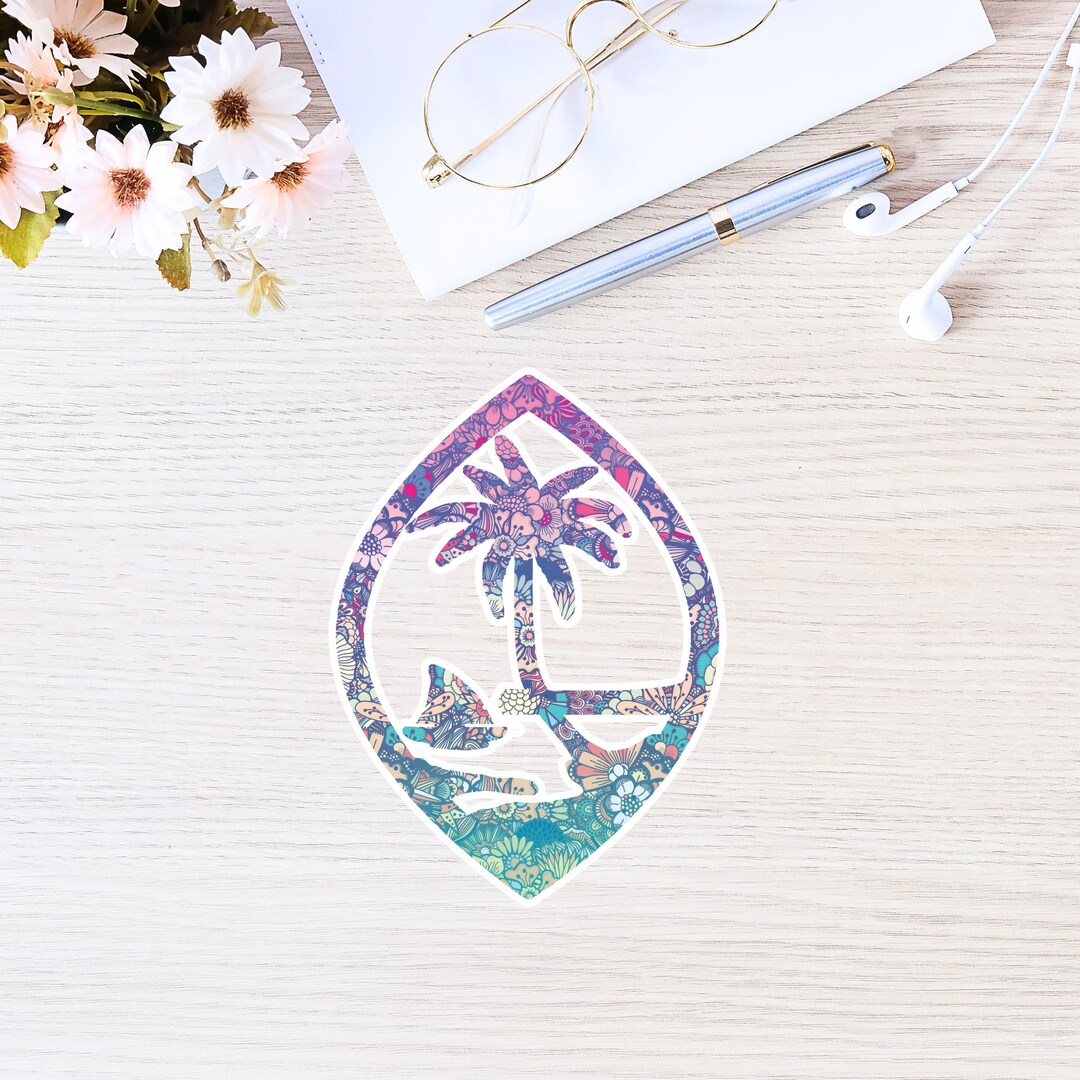 Guam Seal Boho Pattern Guam Sticker Chamorro Guam Seal Decal - Etsy
