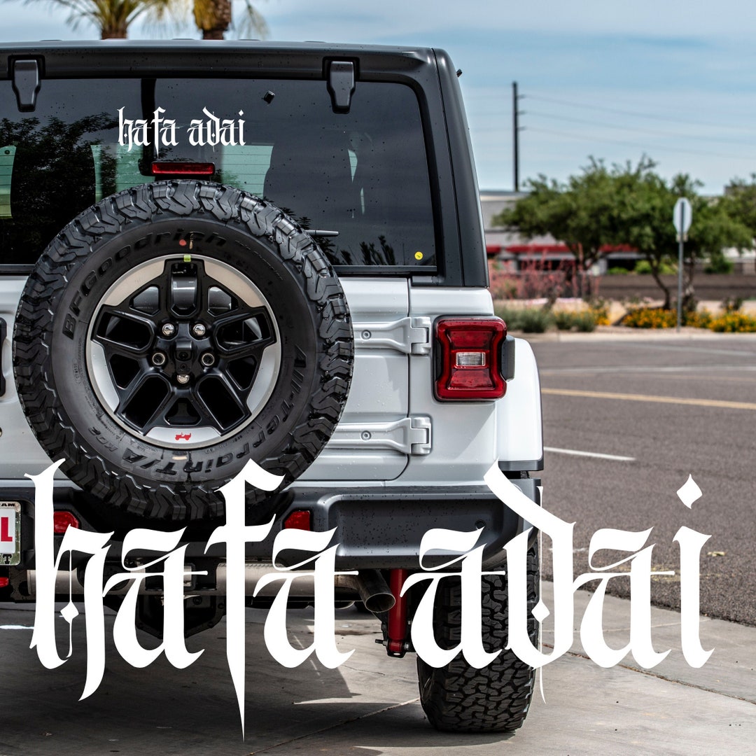Hafa Adai Gothic Scrip Letters Car Decal | Guam Vinyl Decal | Guam ...