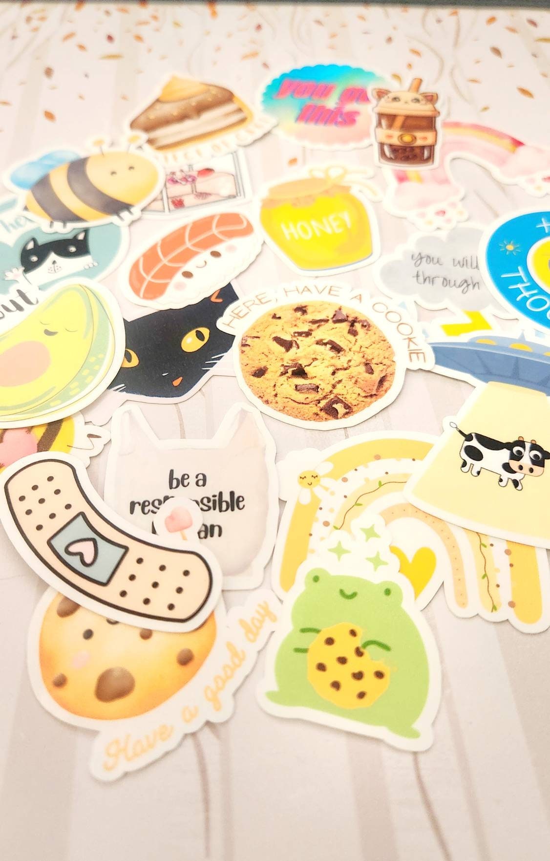 22 PC Sticker Pack Cute Happy Motivational Sticker to Inspire - Etsy