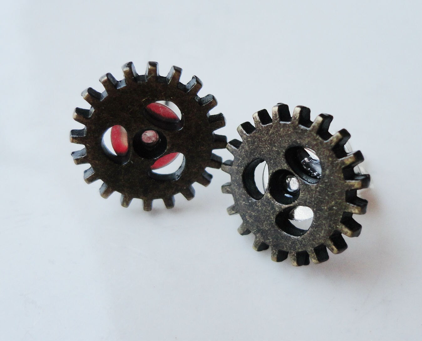 Metal Gears Cogs Gold 4 Hole Steampunk 13mm Stud Earrings - Etsy