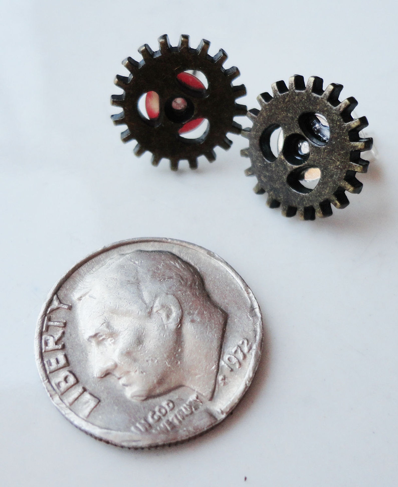 Metal Gears Cogs Gold 4 Hole Steampunk 13mm Stud Earrings - Etsy