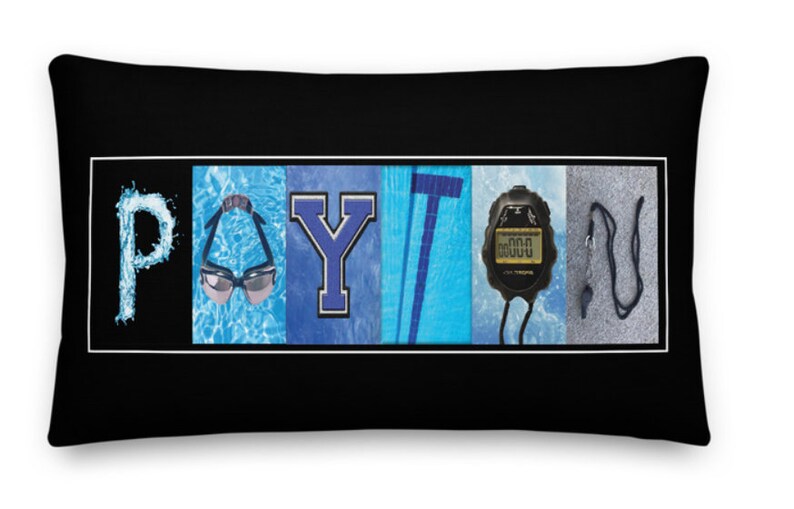 Swim Name Pillow Dive Name Pillow Swimmer Gift Lumbar - Etsy