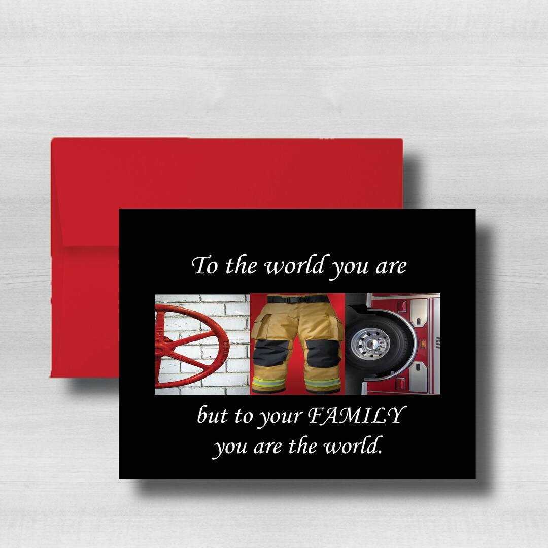 Firefighter FATHERS Day Card, Dad Hero Gifts, Thank You Card, Fireman ...
