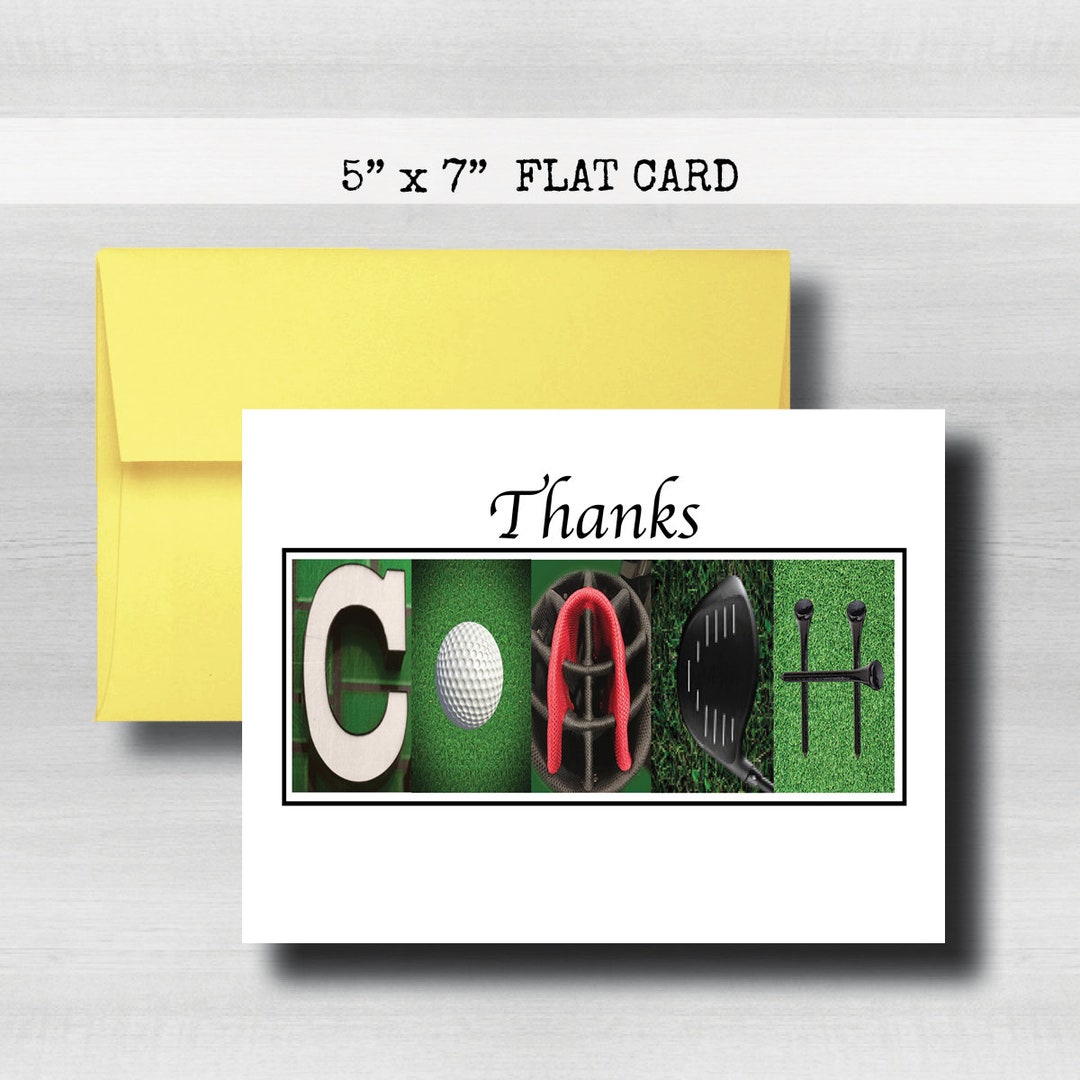Personalized Golf Coach Thank You Card, Golf Coach Gift, Golf Ball Note ...