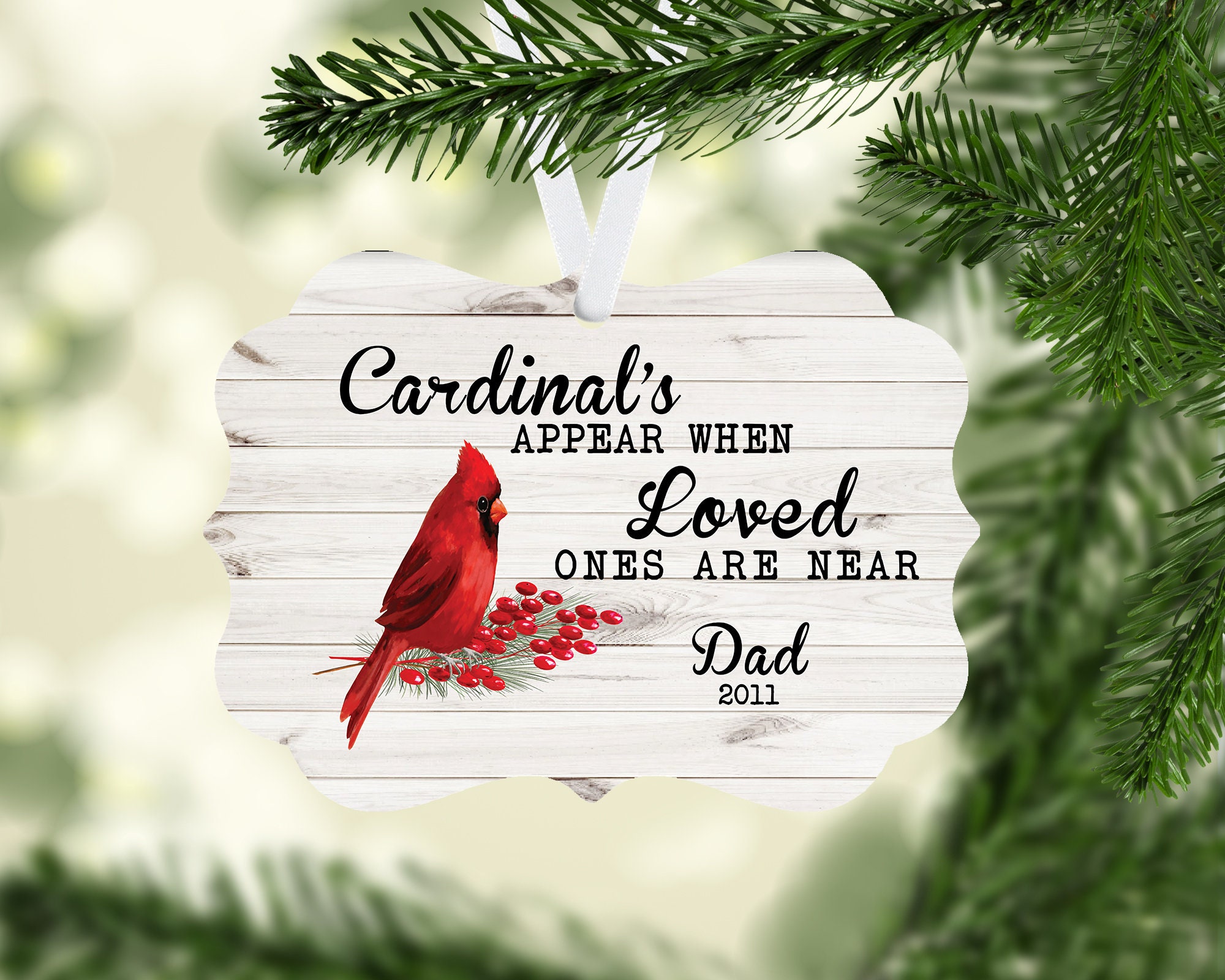 Personalized Cardinal Ornament Memorial Remembrance Tree | Etsy