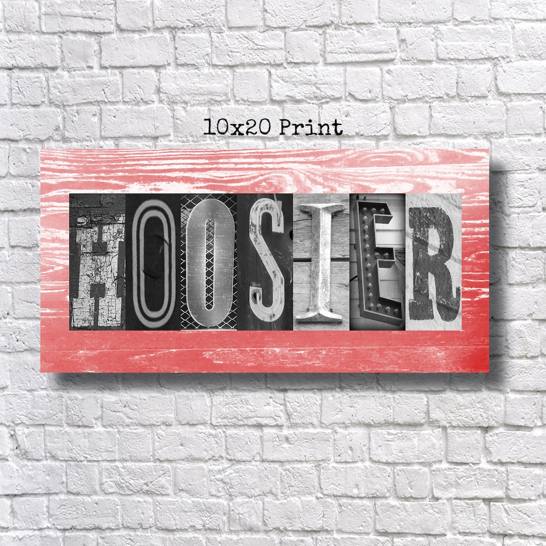 Indiana Hoosier Print, Alphabet Art, Indiana Hoosiers Print, Indiana ...