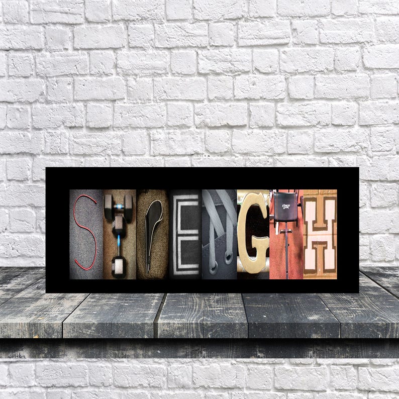 Strength Sign Gym Wall Art Workout Sign Motivational - Etsy