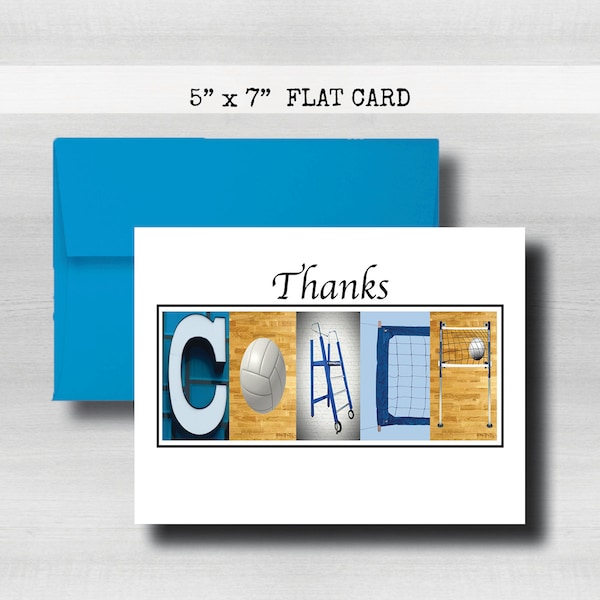 Volleyball Thank You Card Printable - Etsy