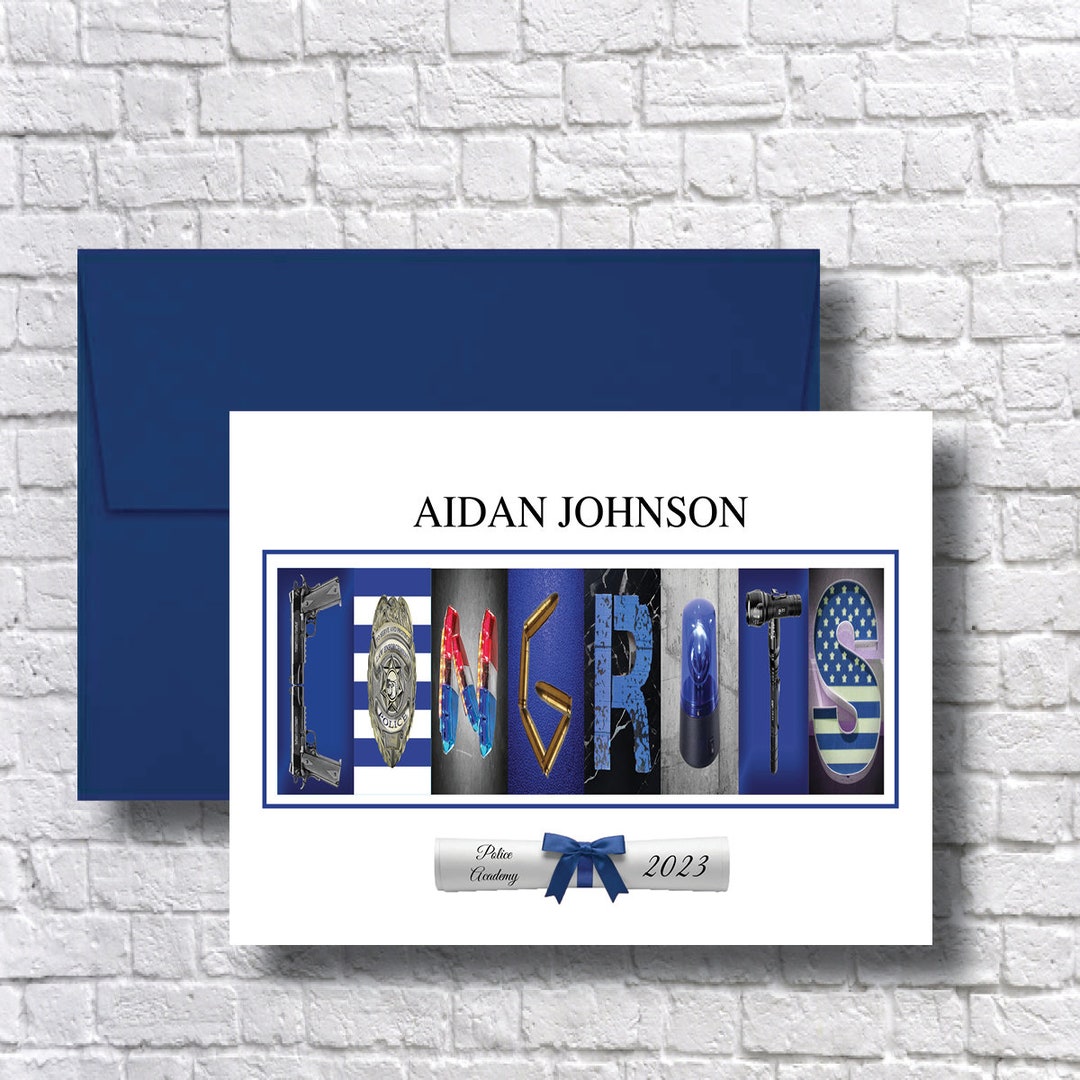 Police Academy Graduation Card Personalized, Officer, Law Enforcement ...