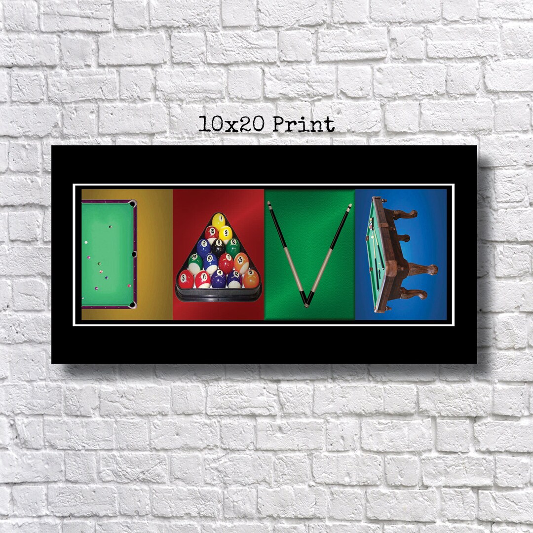 Personalized Bar Sign, Billiards Decor, Pool Player, Alphabet Letter ...