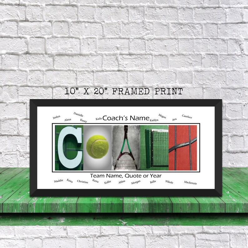 Tennis Coach Gift - Team Signature Print - Tennis Coach Team Gift ...