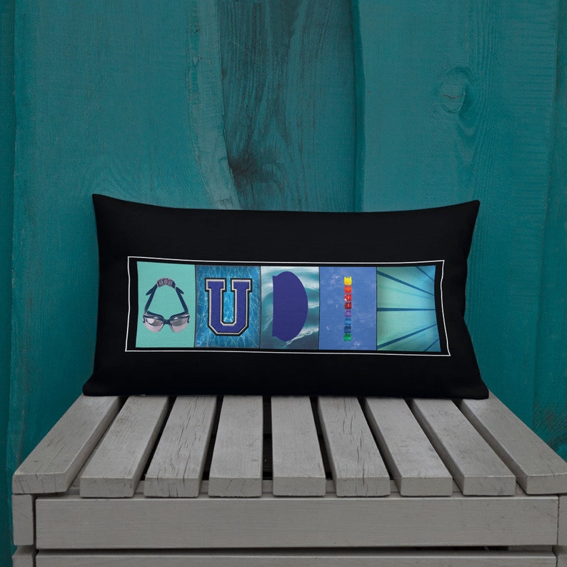 Swim Name Pillow Dive Name Pillow Swimmer Gift Lumbar - Etsy