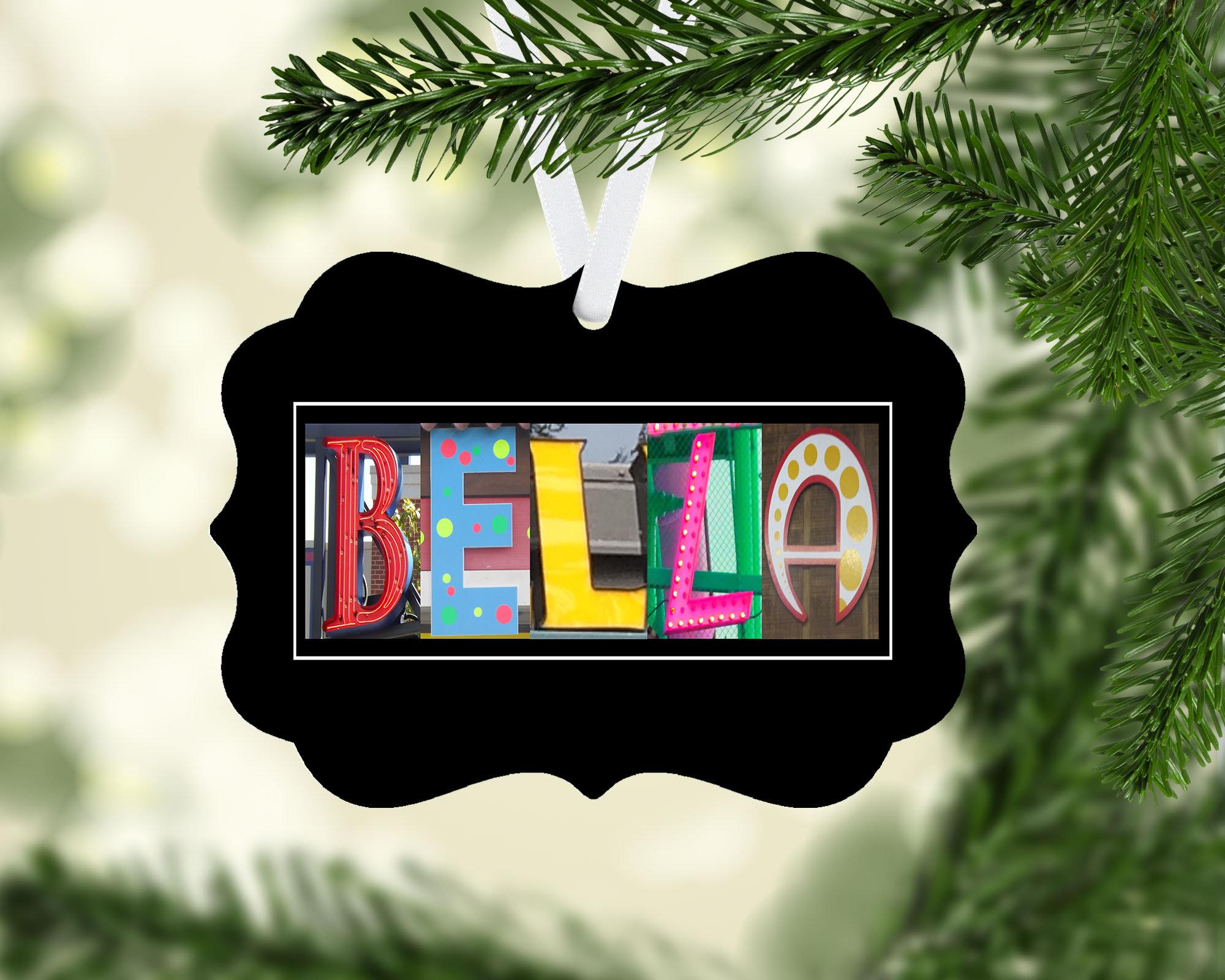 Bright Letter Name Ornament, Name Ornament, Custom Ornament, Bright ...