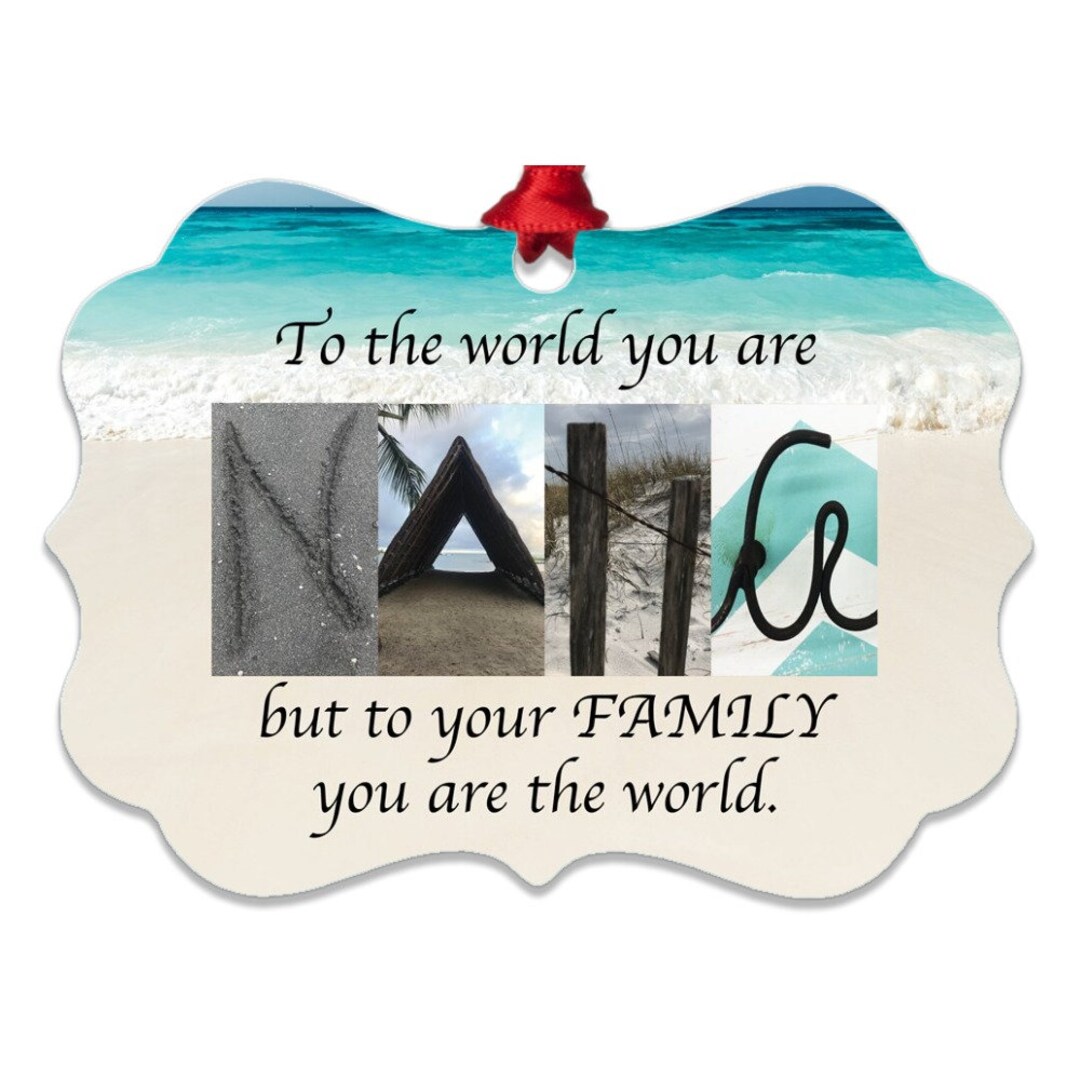 Nana, Glam-ma, Christmas Ornament, Nautical, Sand, Water, Waves ...