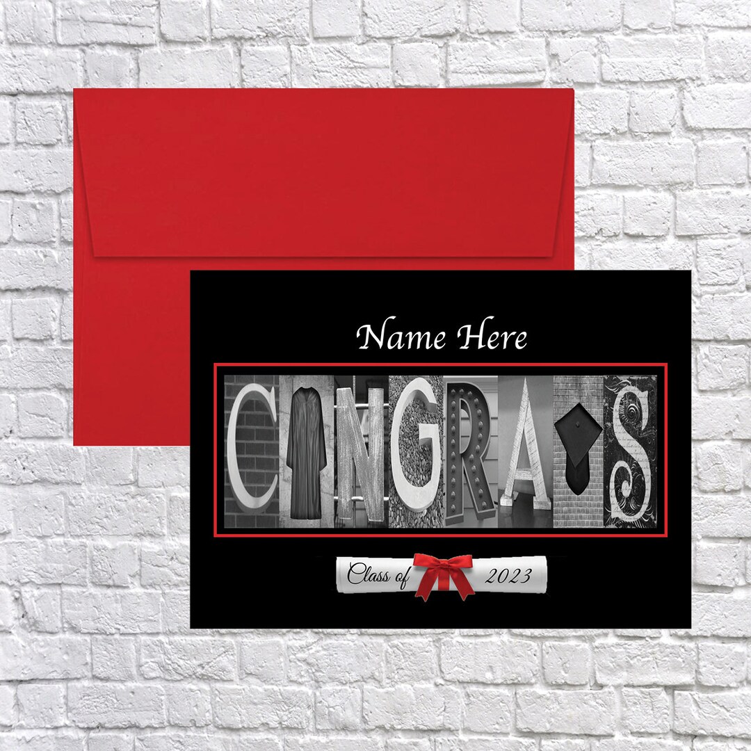 Personalized Graduation Card: Class of 2025, School Colors - Etsy