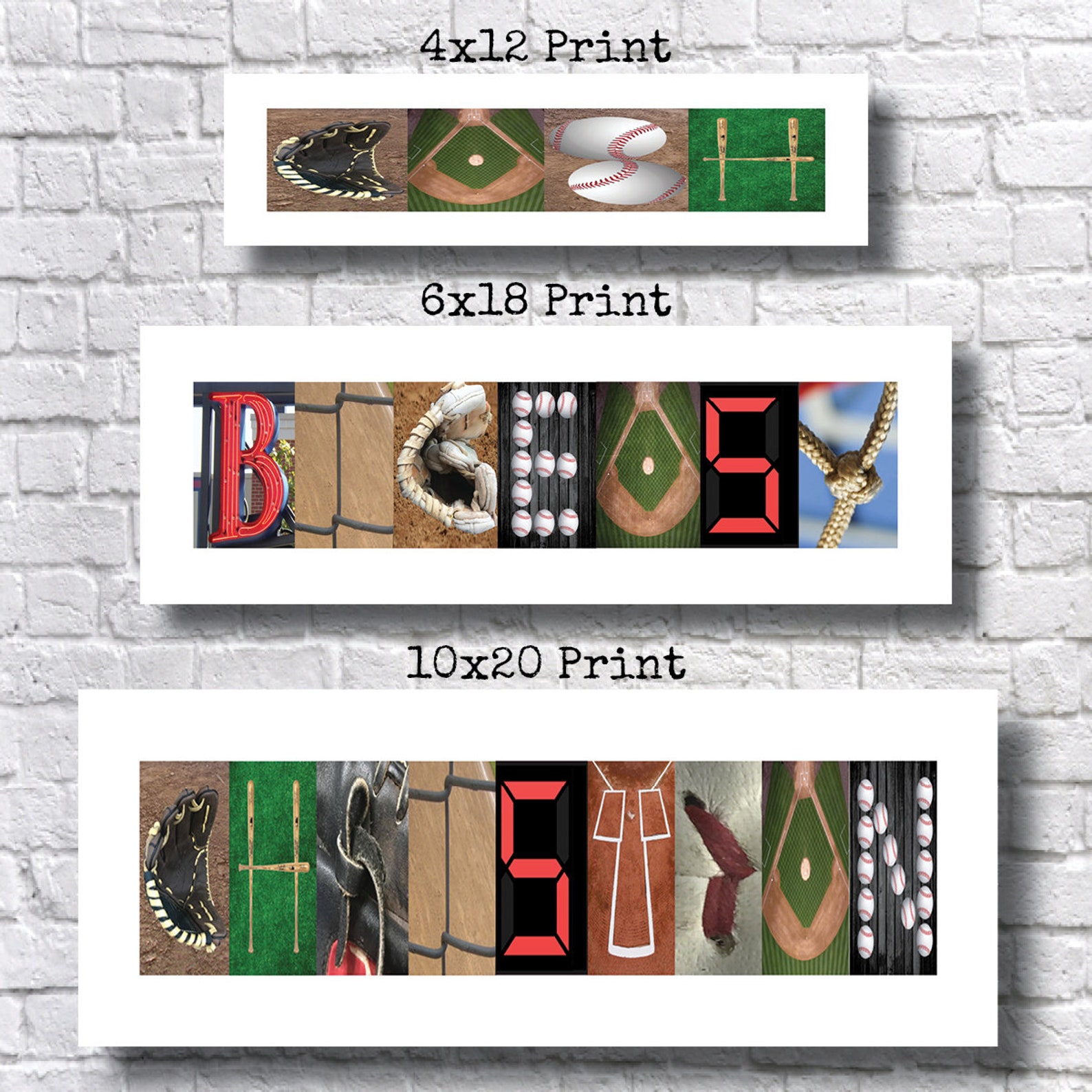 Letter Name Art Baseball Print , Baseball Print, Baseball Player Gift ...
