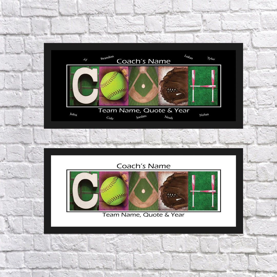 Softball Coach Gift - Team Signature Print - Softball Coach Team Gift ...